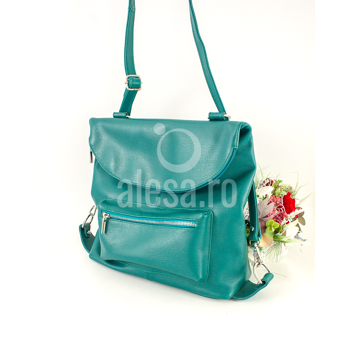 geanta-tip-rucsac-din-piele-verde-pentrufemei | Blog despre genti din ...