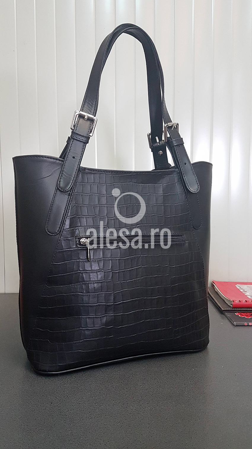 geanta-piele-neagra-croco-box | Blog despre genti din piele, de dama si ...