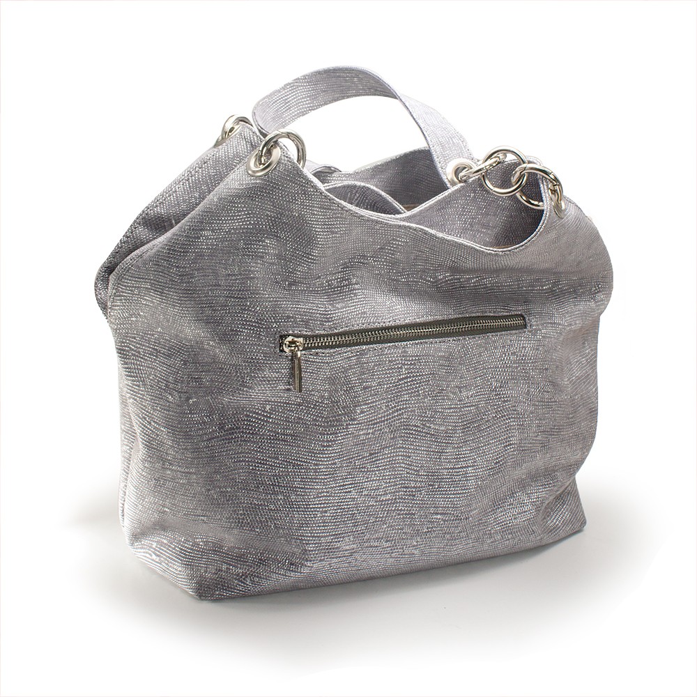 Geanta de daa argintie mare Kalinda