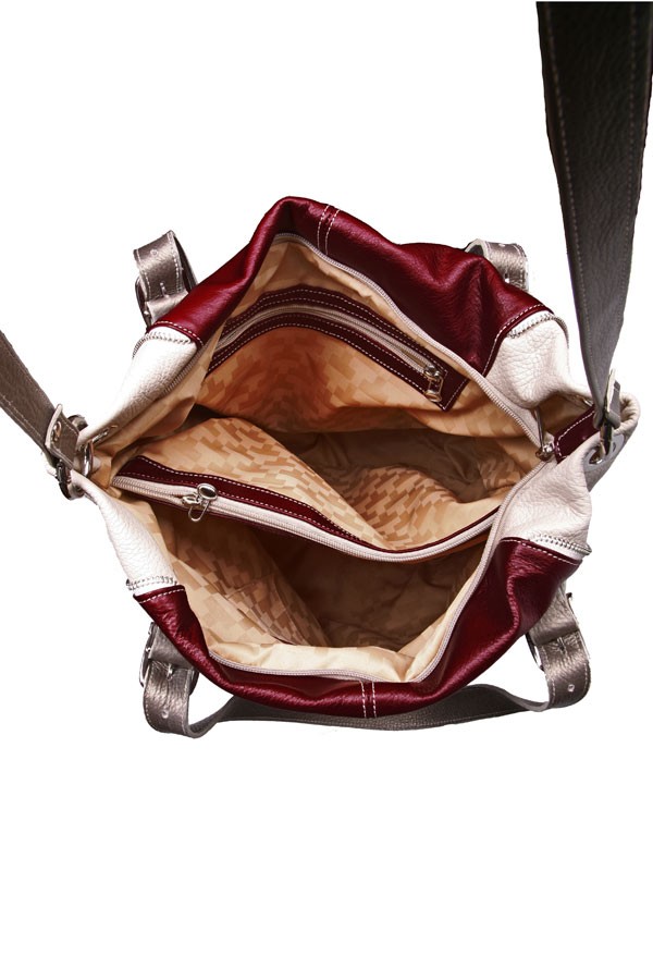 Geanta din piele naturala visina putreda